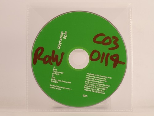 ROYKSOPP EPLE (Y1) 2 Track Promo CD Single also Plastic Sleeve WALL OF ...