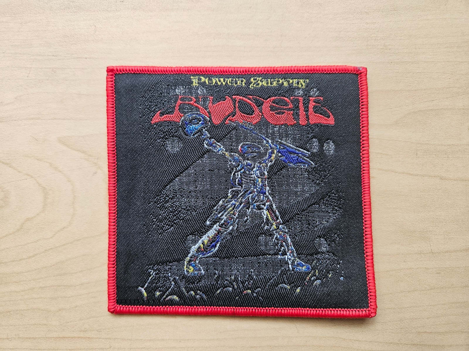 BUDGIE, POWER SUPPLY, SEW ON RED BORDER WOVEN PATCH | eBay UK