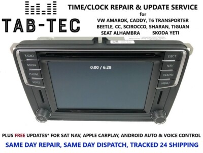 SKODA YETI RADIO CLOCK TIME REPAIR & ANDROID AUTO CARPLAY ACTIVATION ...