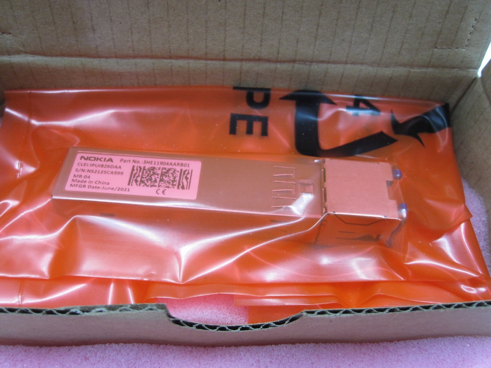 Nokia 3HE11904AARB01 SFP - GIGE BASE-T RJ45 R6/6 DDM CLEI CODE ...