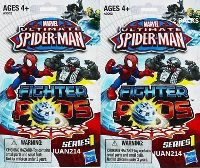 Marvel Ultimate Spider-Man Fighter Pods Series: 1 by Hasbro TWO Packs ...