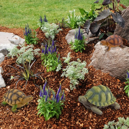 Turtle Garden Statues Set of 3, Lifelike Tortoise Yard Outdoor ...