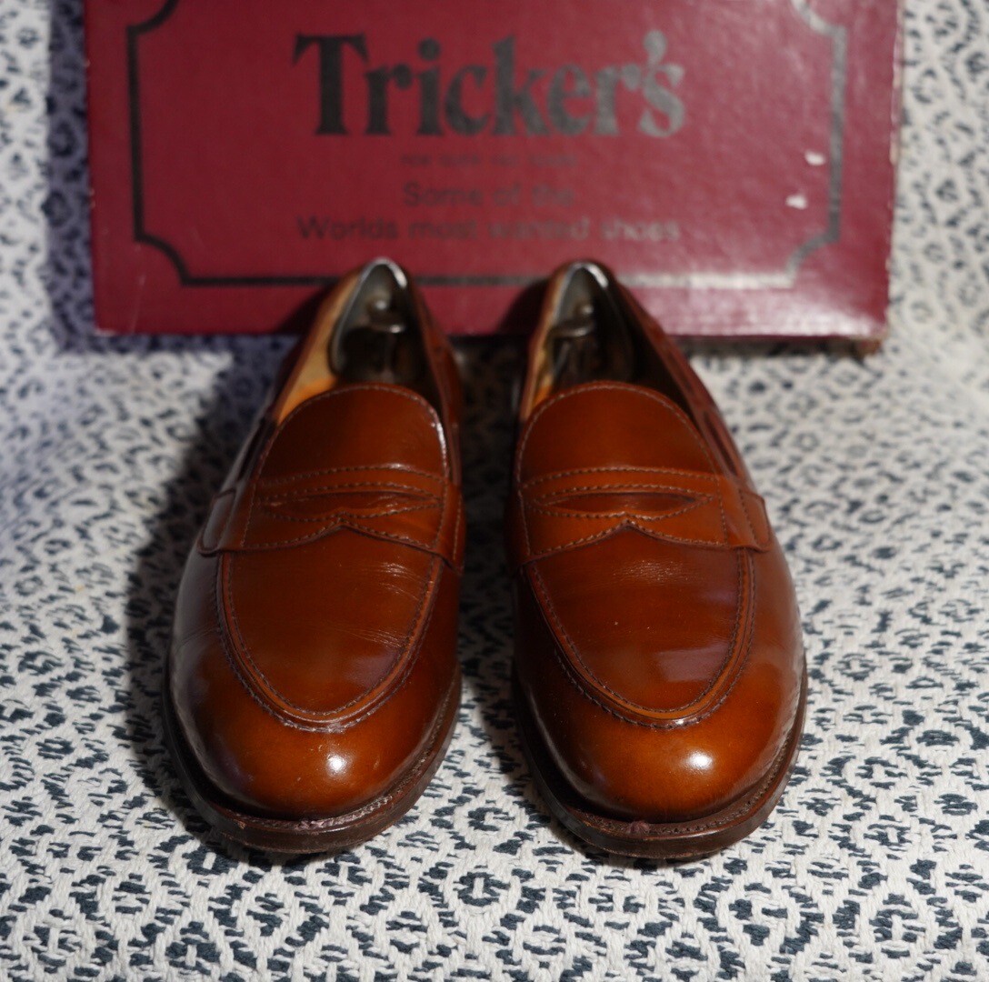 Rare! Vintage Tricker's Penny Loafers Light Brown Siz… - Gem