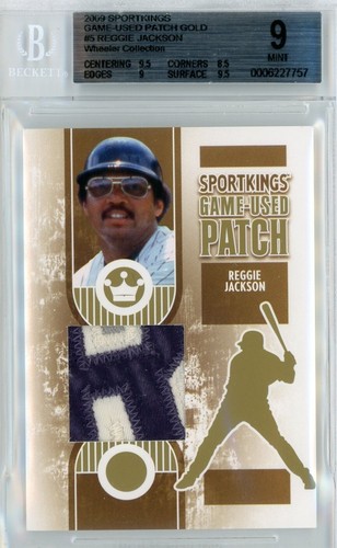 2009 SPORTKINGS GAME-USED PATCH GOLD #5 REGGIE JACKSON JERSEY PATCH BGS ...