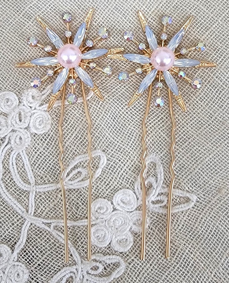 Victorian Trading Empress Elisabeth Rhinestone & Pearl Star Hair Bobby ...