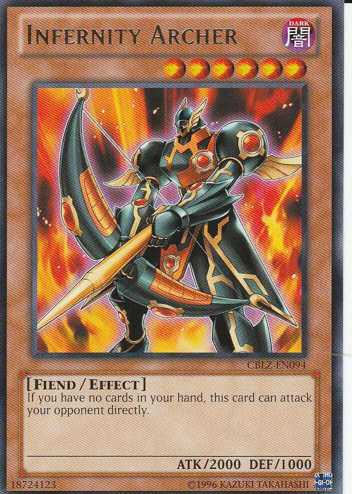 YUGIOH CARD - 1 X INFERNITY ARCHER CBLZ-EN094 | eBay