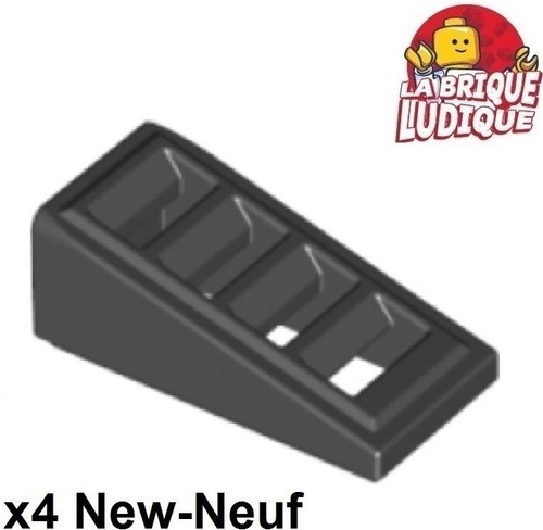 Lego 4x Slope Brick Inclined 18 2x1x2/3 Grid Black 61409 NEW | eBay
