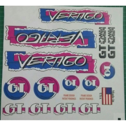 GT - Vertigo 1990 Power Series Old School Bmx Decal Transparent Sticker ...