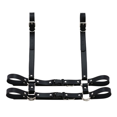 PU Leather Harness Belt Punk Goth Adjustable Chest Suspenders Buckle ...