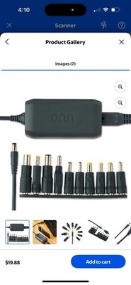 onn Surf 65W Grey Laptop Charger with 10 Interchangeable Tips, 10ft ...