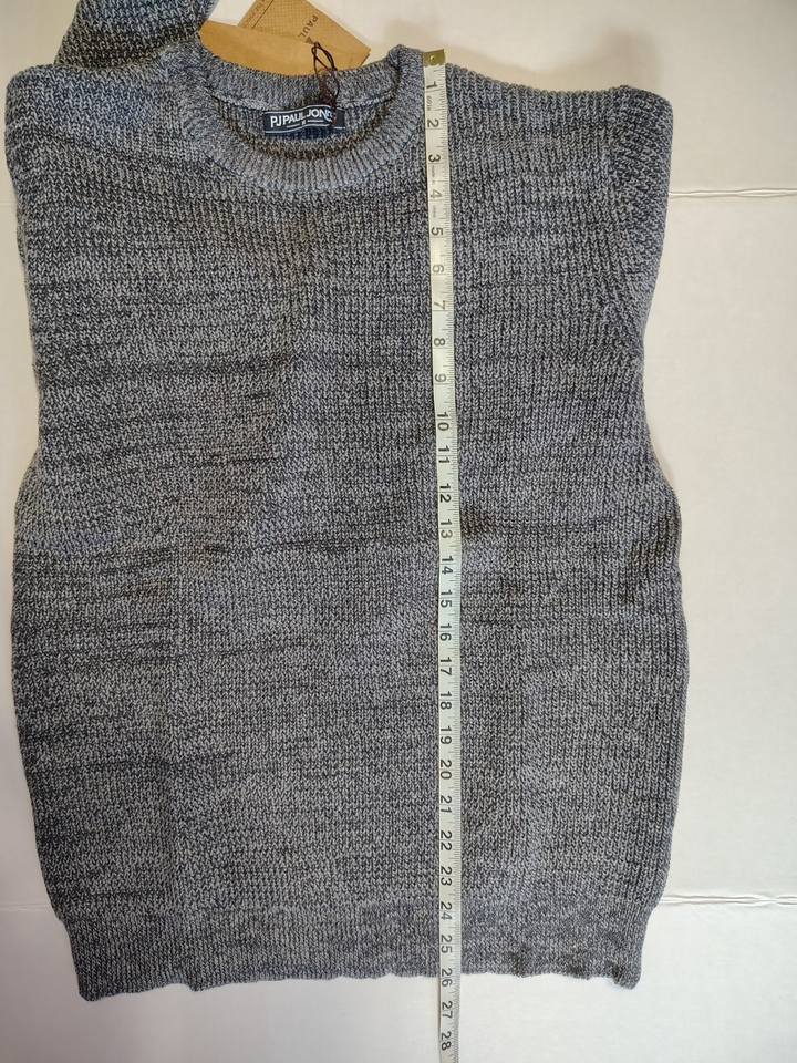 PJ Paul Jones Sweater Mens Medium M Gray Crewneck Pullover Knit Ribbed ...