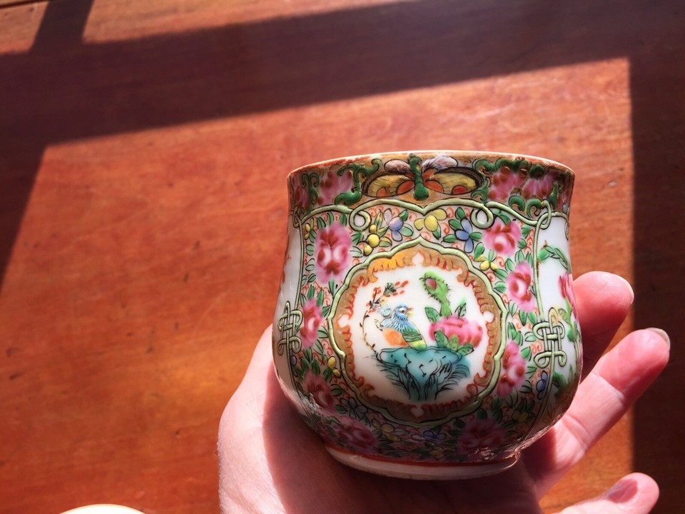 Antique Chinese Export Porcelain Pot de Creme Famille Rose | eBay
