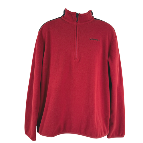 Merrell Terrain 1/4 Zip Fleece Pullover Mens Large Red Outdoor NWT TP ...
