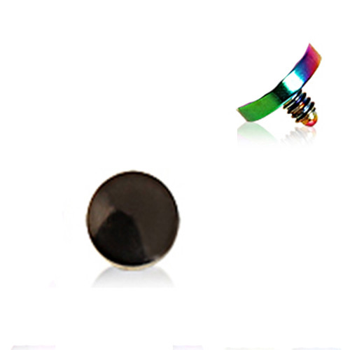 1 - Titanium Anodized 4mm Flat Disc Dermal Top Threaded Dermal Top 14 ...