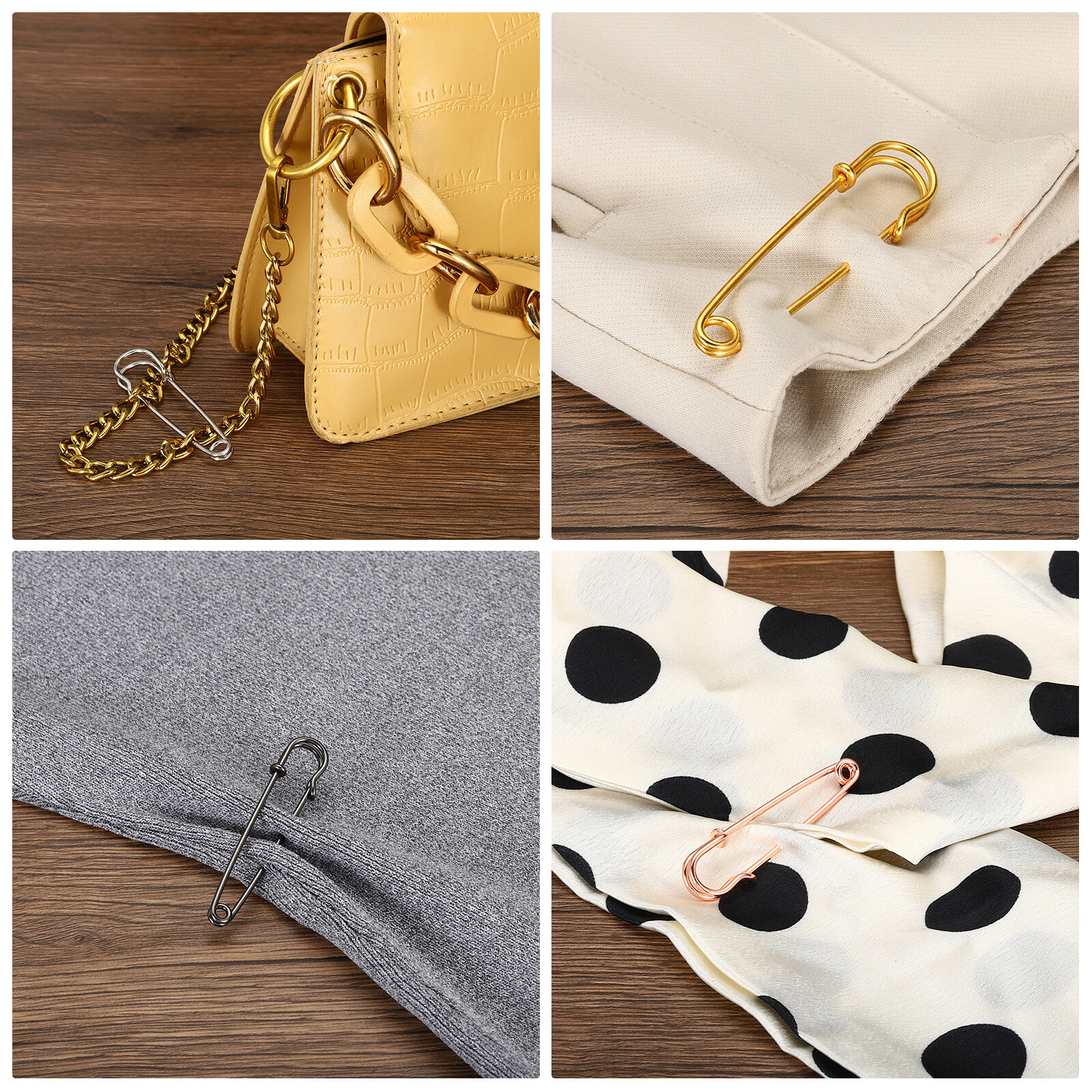 Large Safety Pins 70mm / 2.76 Inch Metal Safety Pins Clips Multicolored ...