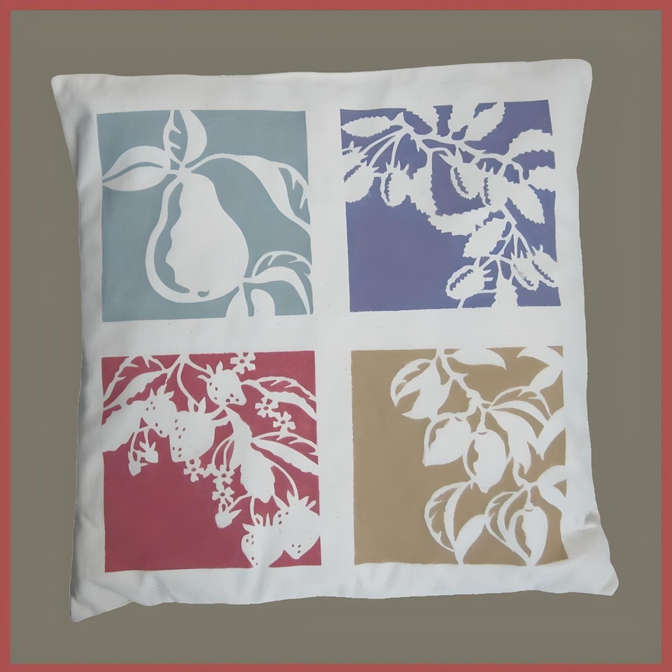 RASPBERRY TILE 1 STENCIL - KITCHEN Remodel Fruit Pattern -The Artful ...