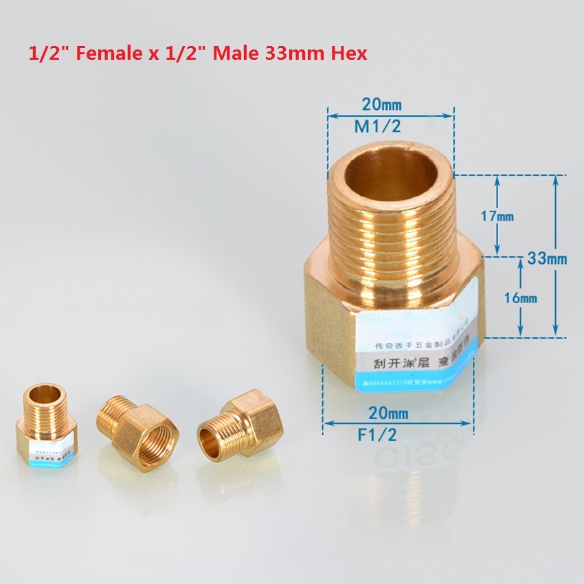 BSP Brass Adapters, Female To Male Thread Hex Octagon Connector Pipe ...