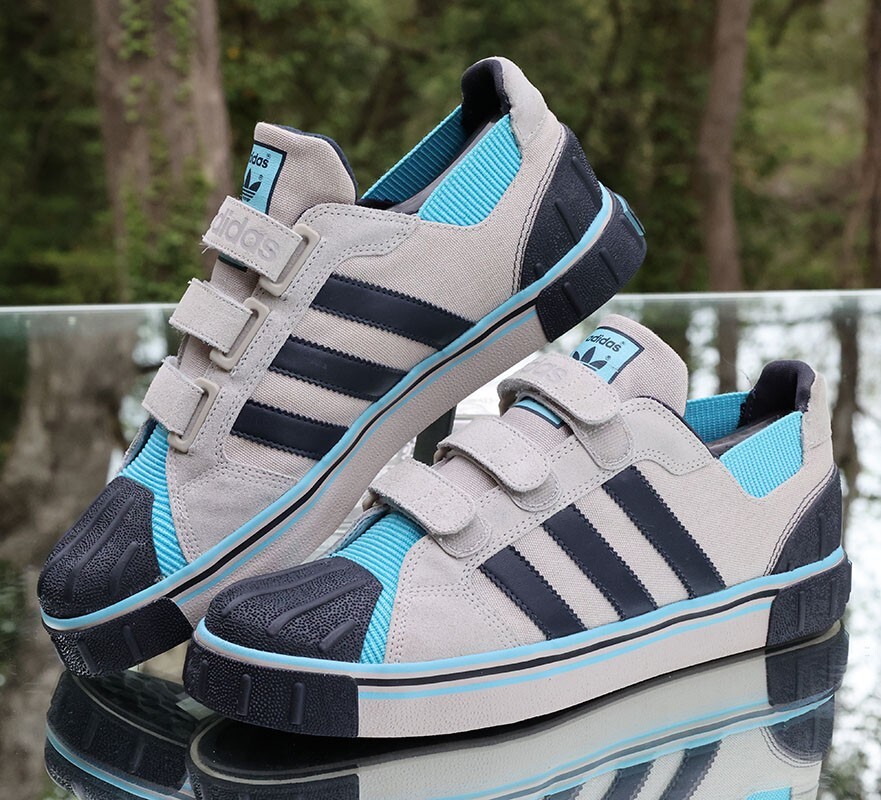 Vintage Adidas Shell Toe 2006 Men’s Size 9.5 Grey Blue 3 Straps Custom ...