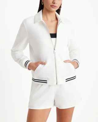 $148 EXPRESS Knit Striped Cuff Bomber Jacket L | eBay
