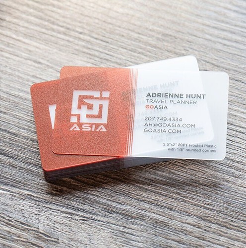 200pcs Frosted Plastic Business Card Customize Instagram waterproof W ...