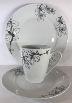 Rare Oneida MIDNIGHT FLORAL 3 Piece Place Setting Service Set for 4 ...