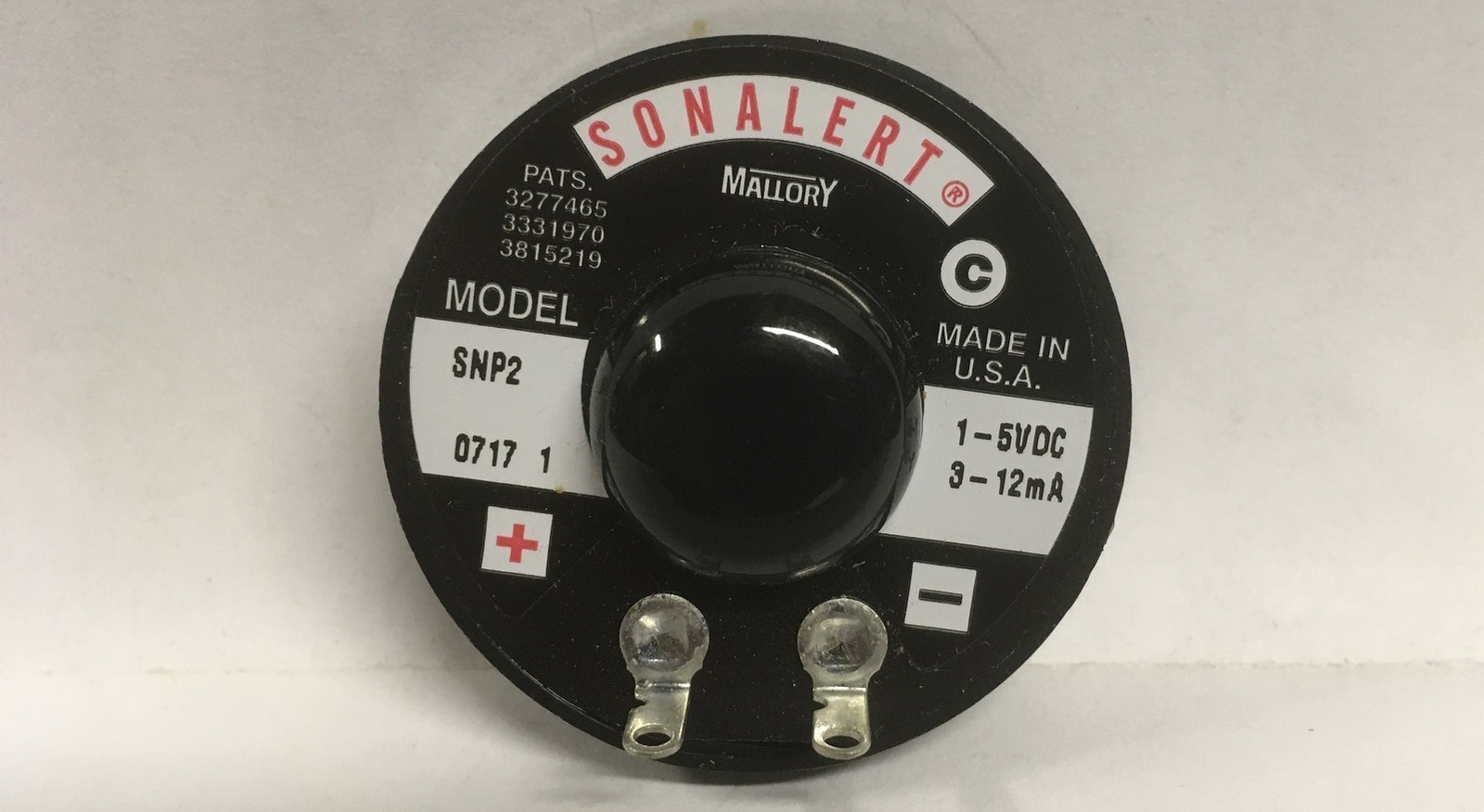 Mallory Sonalert SNP2 1-5vdc 5-68dB 6-21mA Continuous Tone Snap in ...