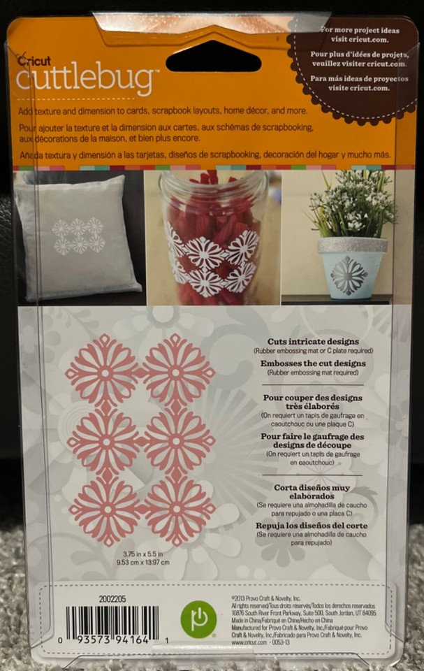 CRICUT CUTTLEBUG ANNA GRIFFIN Flower Layer Cut & Emboss Metal Die ...