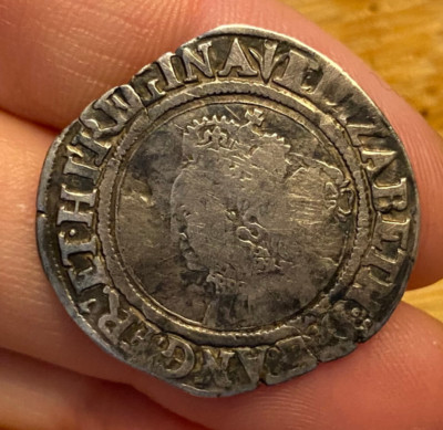 Hammered Silver Elizabeth I Sixpence 1561 some unevenness/dents c2.8g ...
