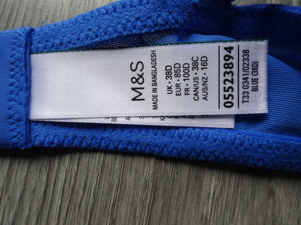 BNWT -M&S MARKS & SPENCER BLUE PLUNGE STYLE BRA UK SIZE 38D | eBay UK