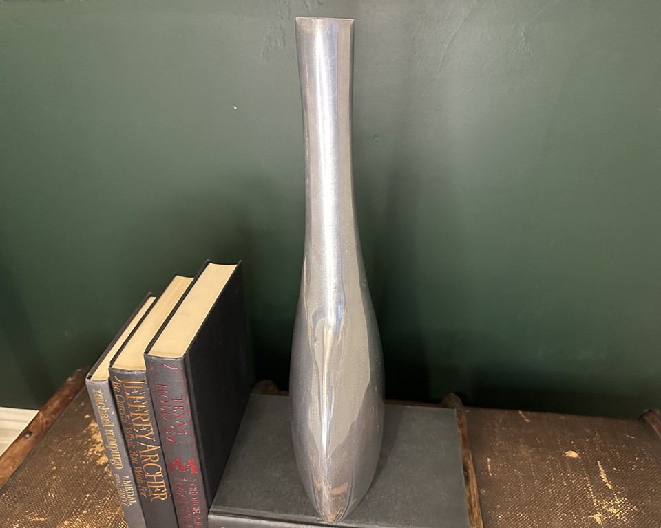 Beautiful Objects: Heavy Cast Metal Sculptural Bottle Vase Sleek ...