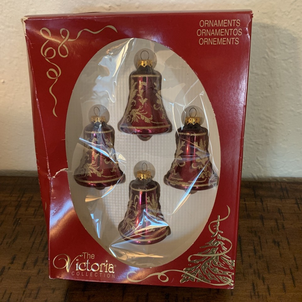 Rauch The Victoria Collection 1 Set of 4 Red & Gold Glass Bell ...