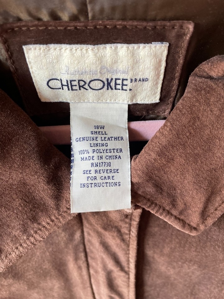 Vintage Cherokee Brown Suede Jacket Long Women's 18W Plus Size Coat | eBay