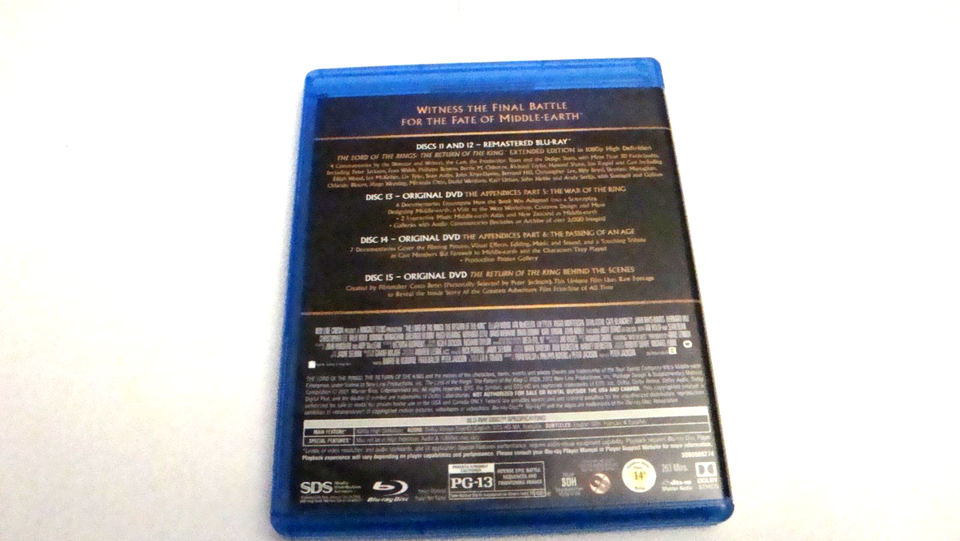The Lord of The Rings The Return of The King *Extended Edition* Blu-Ray ...