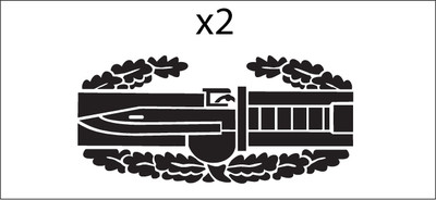 Set of 2 Combat Action Badge Army CAB Vinyl Decal Car Window Bumper ...