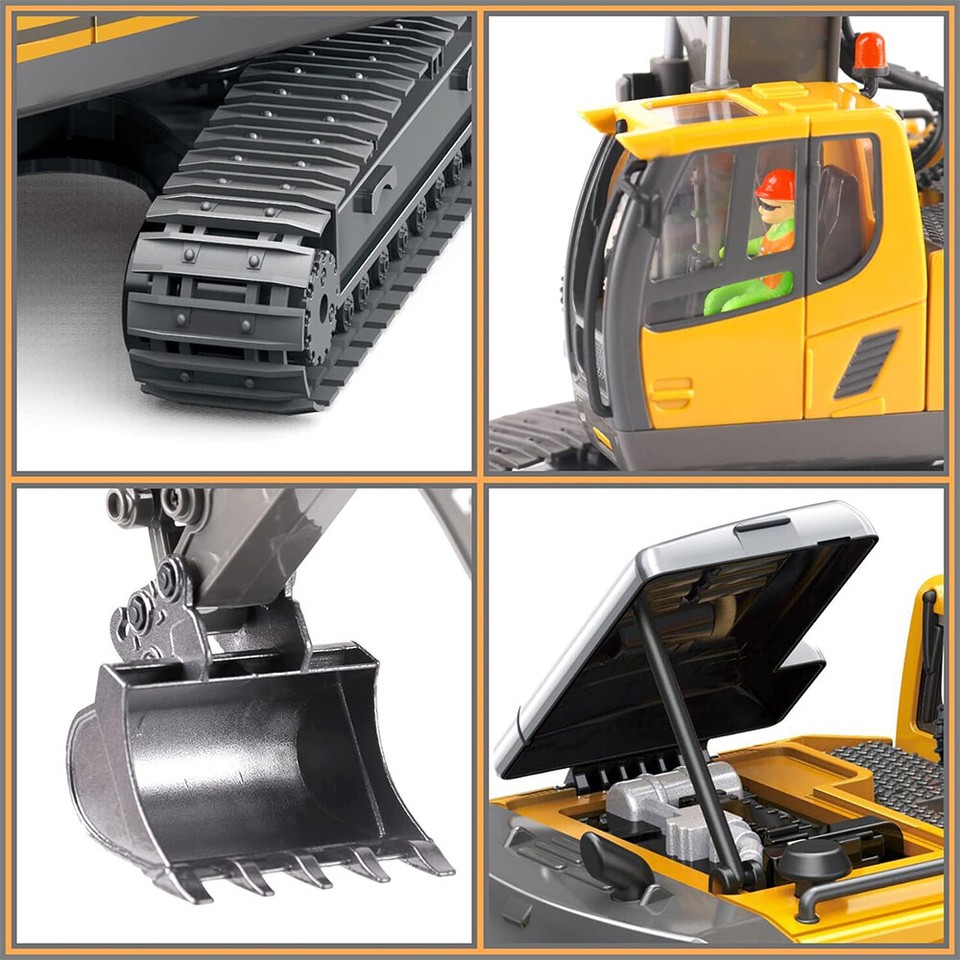 1:20 RC Excavator Metal Shovel Remote Control Construction Vehicle ...