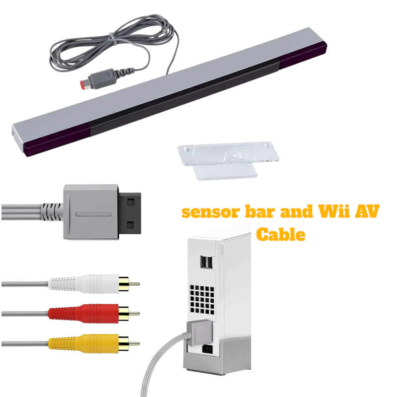 Wii Sensor Bar and Composite AV Cable for Nintendo Wii System Video ...