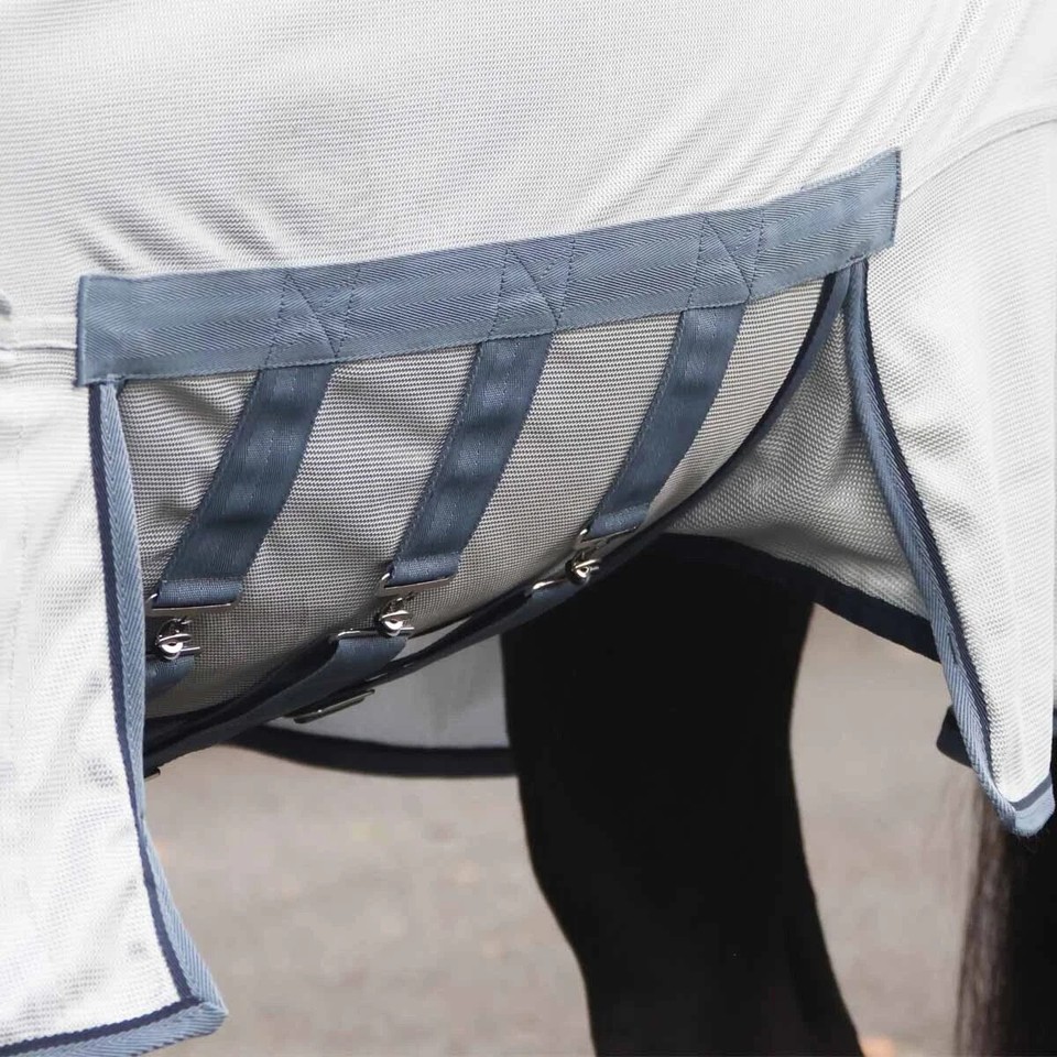 Masta Combo Fly Rug With Belly Wrap Grey 6' Sweet itch | eBay UK