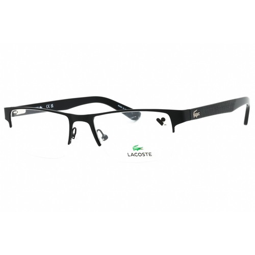 Lacoste Men's Eyeglasses Matte Black Rectangular Half Rim Metal Frame ...