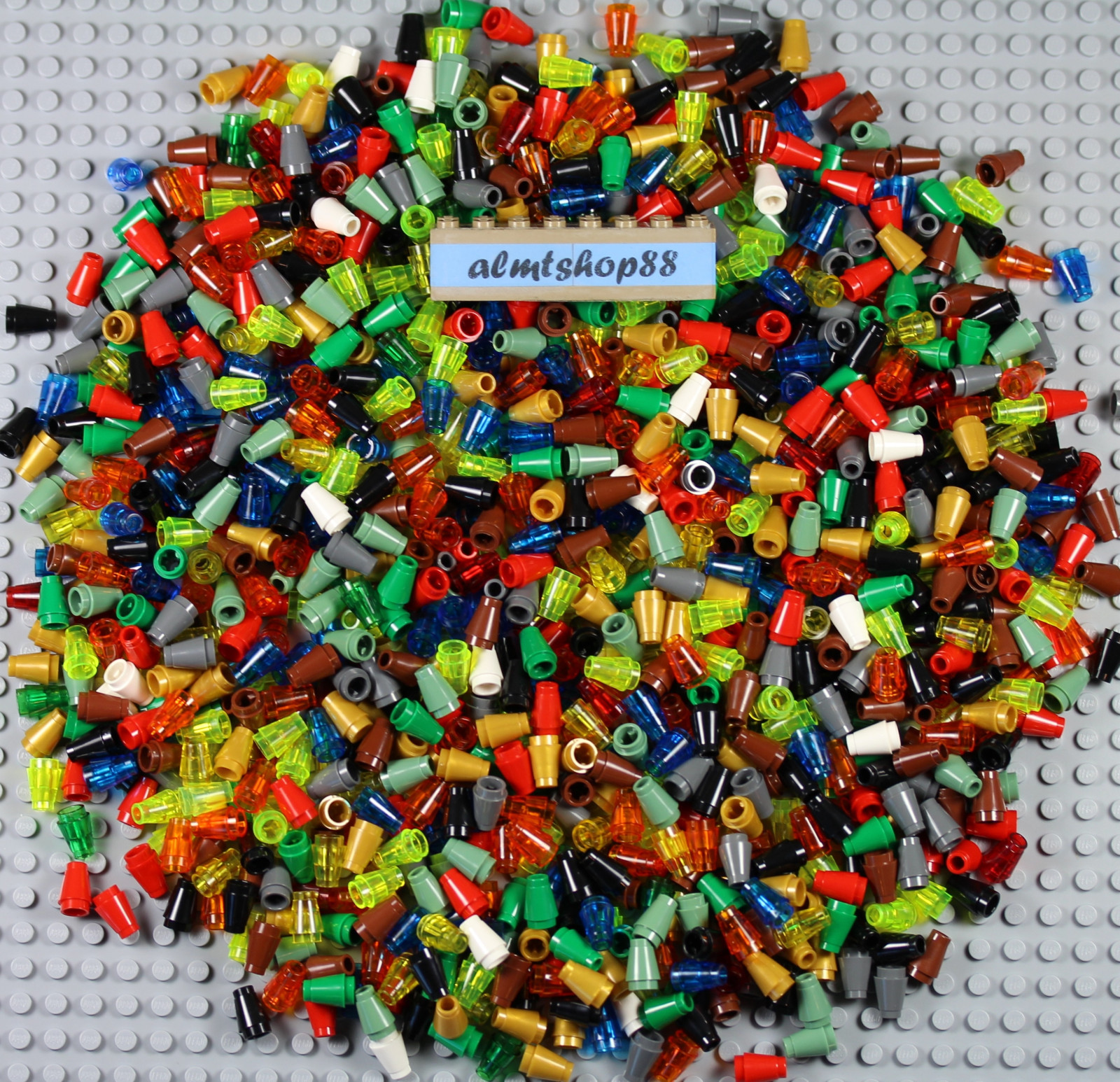 LEGO - 1x1 Round Cone Bricks Assorted Color Lot - Plate Small Pieces ...