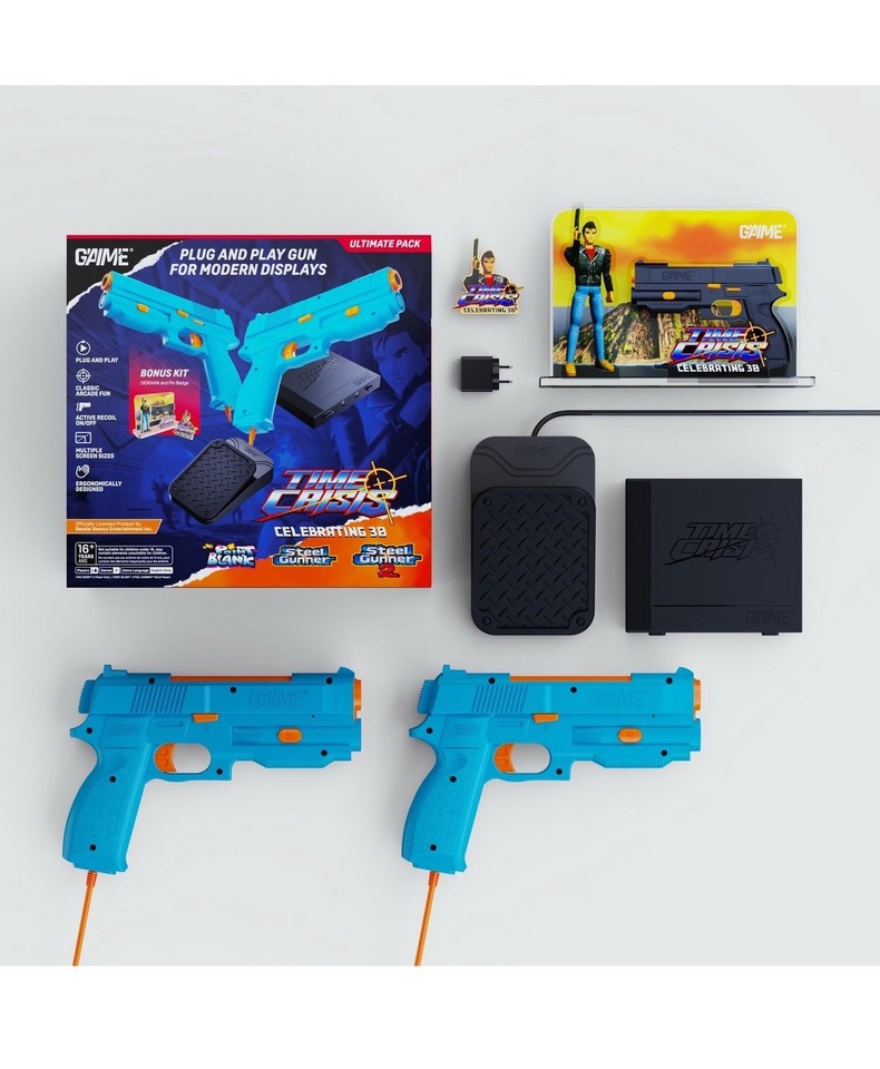 G'AIM'E Time Crisis+ Ultimate Pack, 2 x GAIME Light Guns & Pedal Set ...