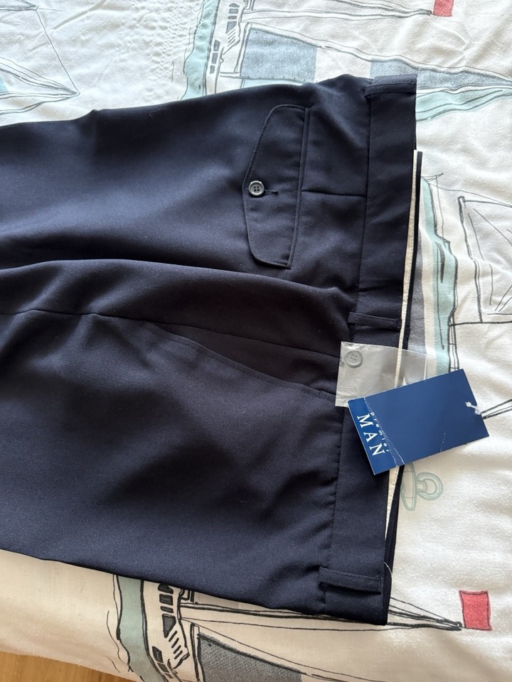 Men’s Premier Man Trousers Size W48 - S Navy | eBay UK