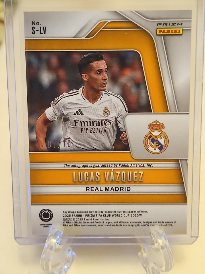 2025 Panini Prizm FIFA Club World Cup Lucas Vazquez S-LV Gold Velocity ...
