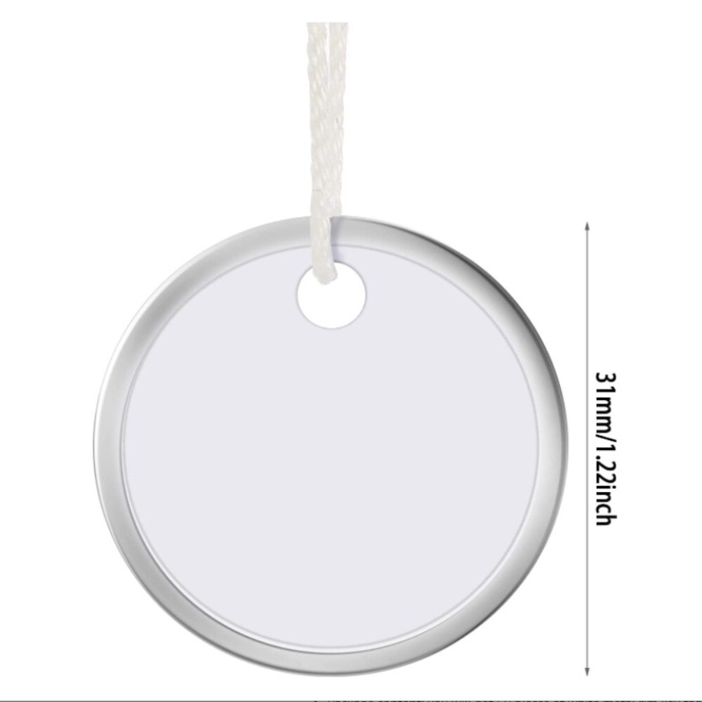 31mm Key Tags Silver Round Paper Tags Backpack Blank Metal Tags Luggage ...