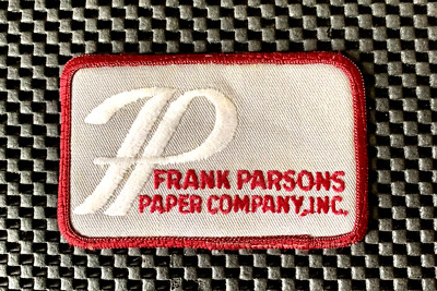 FRANK PARSONS PAPER COMPANY EMBROIDERED SEW ON PATCH ELKRIDGE MD. 4" x ...