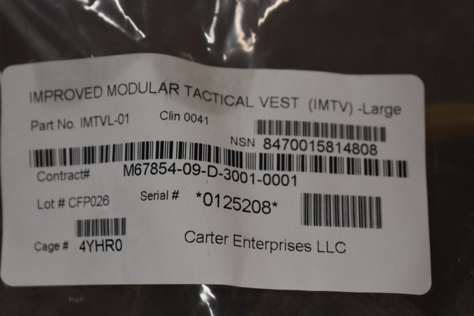 (IMTV) Improved Modular Tactical Vest IMTVL-01 Large NEW | eBay