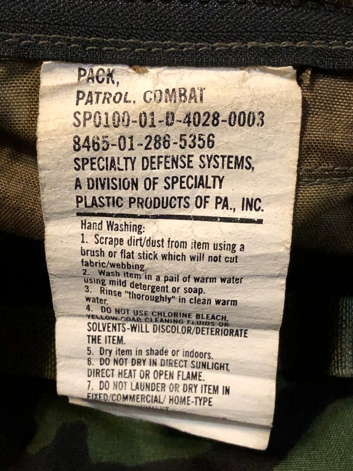 2000s US Army USGI Woodland Camo Combat Patrol Pack & Shoulder Straps ...