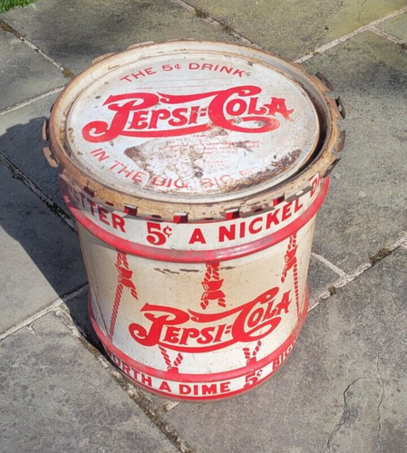 -ANTIQUE- *1940s* Pepsi-Cola syrup barrel 5 gal metal drum *CLEAN* | eBay