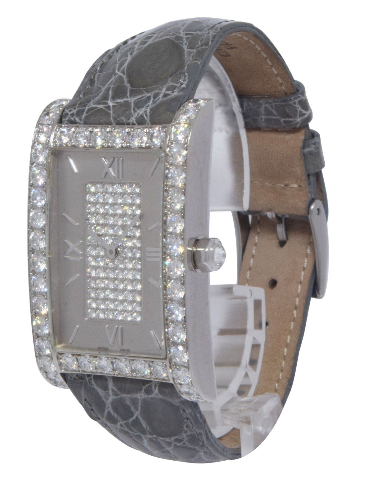 Graff G XXVIII 18k White Gold & Diamond Dial Bezel Ladies Quartz Watch ...