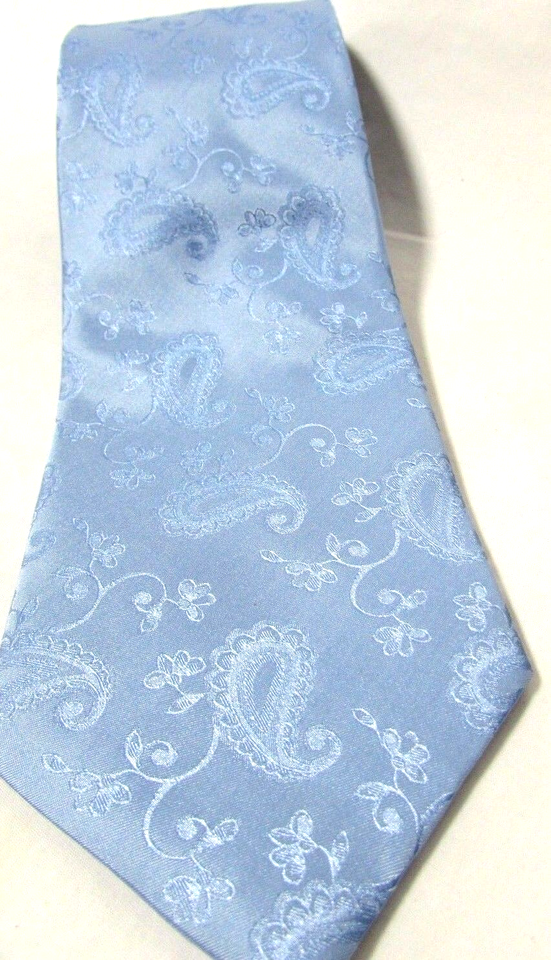 Light Silver Baby Blue Paisley Ash Oak Classic Men's Neck Tie Wedding ...