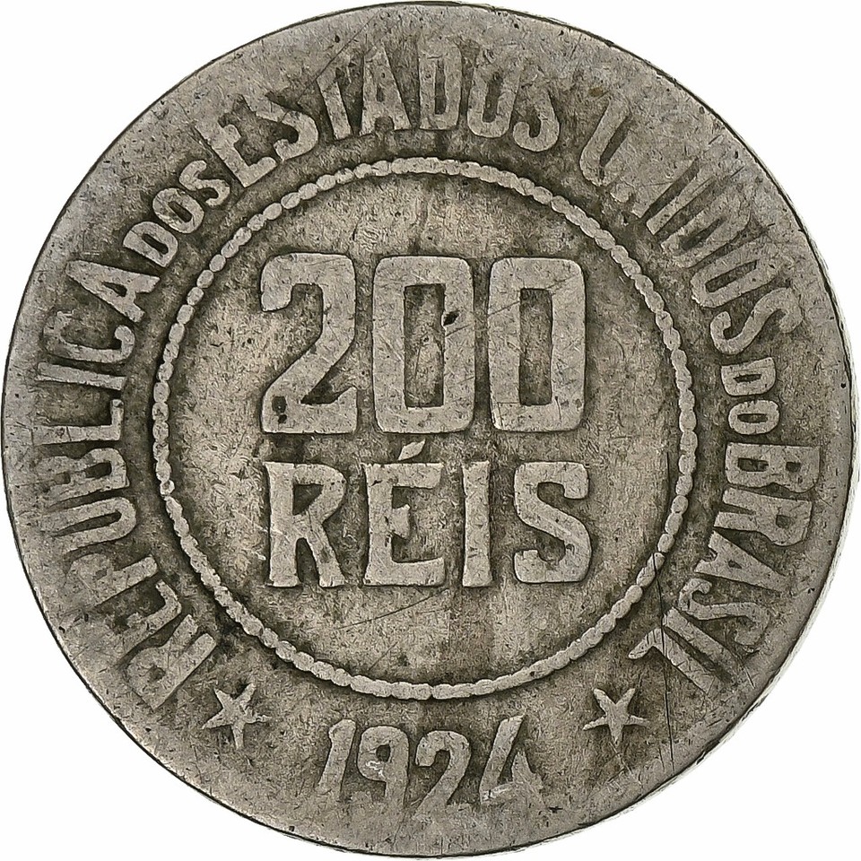 [#1165026] Brazil, 200 Reis, 1924, Copper-nickel, VF, KM:519 | eBay